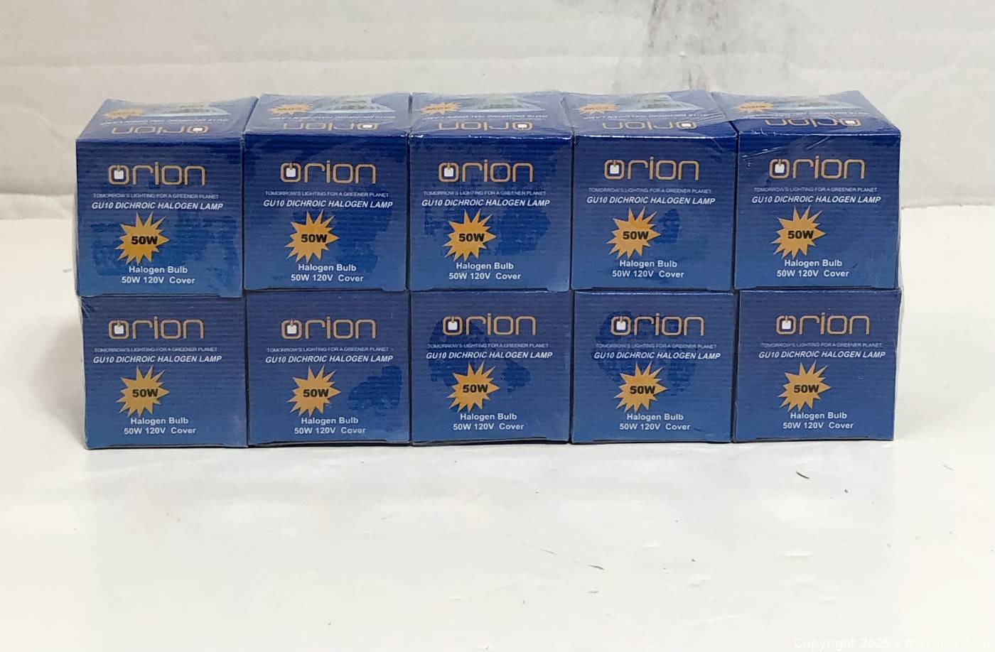 Orion GU10 50W 120V halogen bulbs, pack of 10 | Maxsold