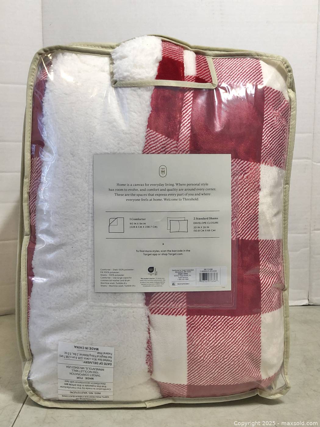 Threshold faux shearling comforter set full/queen | Maxsold