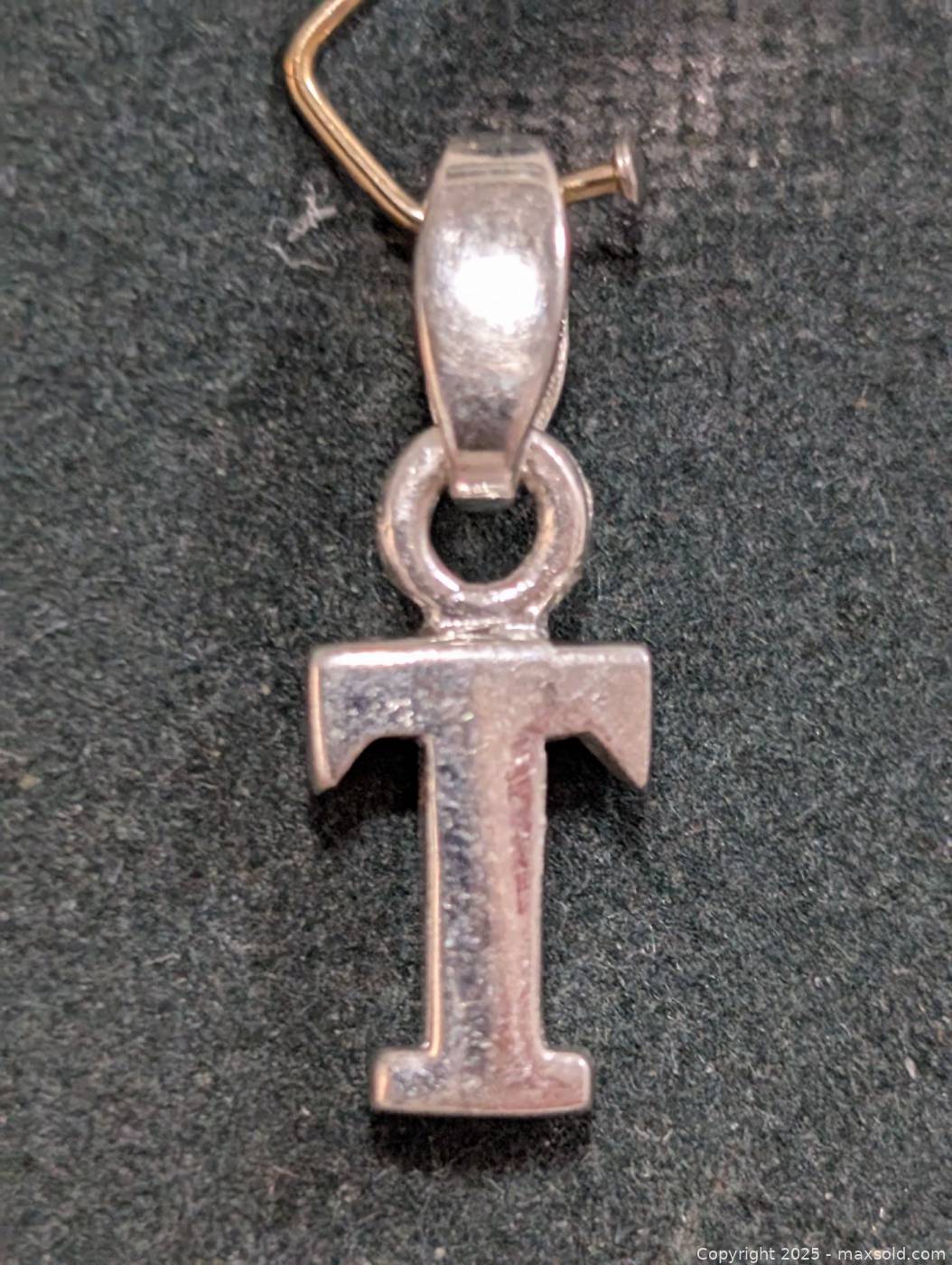 Silver Letter T Pendant | Maxsold