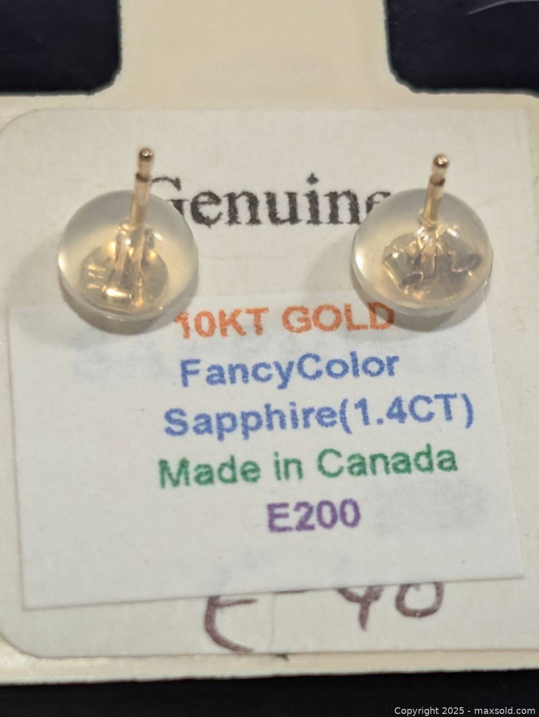 10K Gold Fancy Color Sapphire Earrings | Maxsold