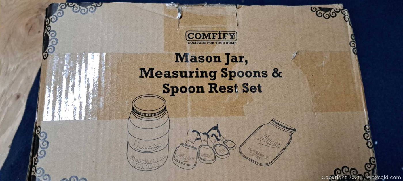 Comfify Mason Jar measuring cup, spoon and spoon rest set, mint green ...