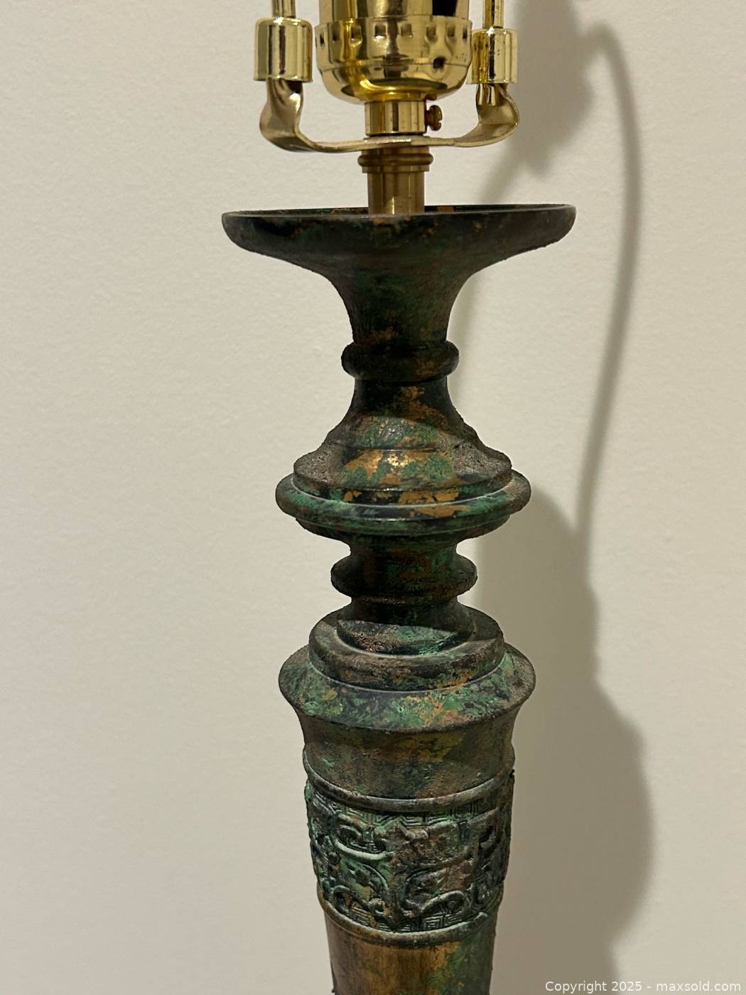 Verdigris metal table lamp | Maxsold