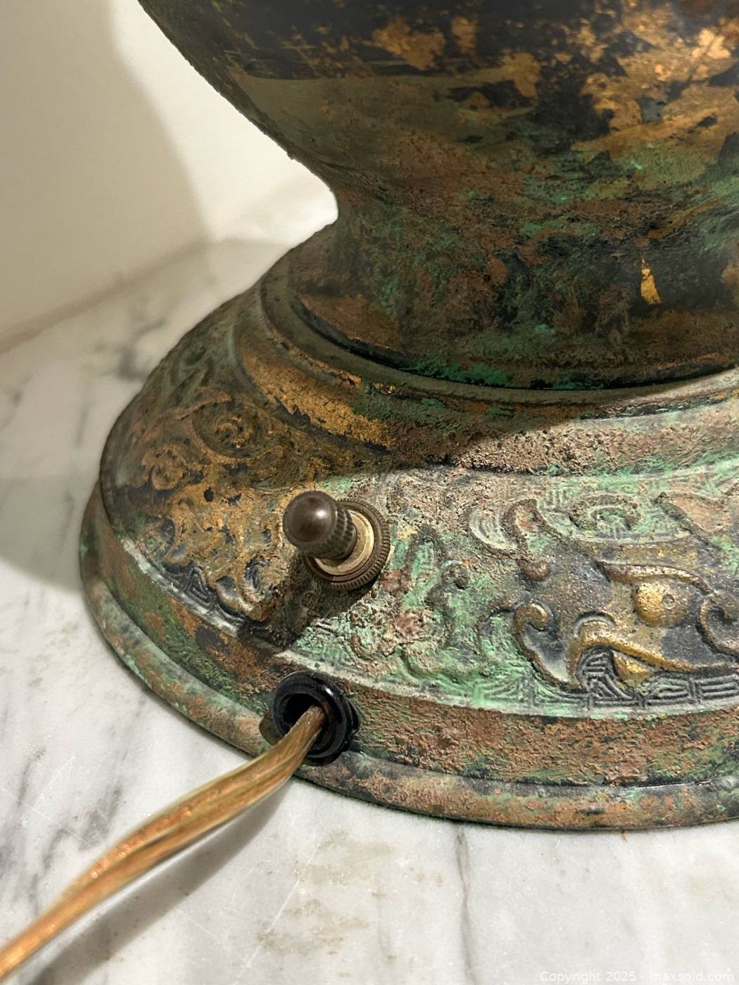 Verdigris metal table lamp | Maxsold