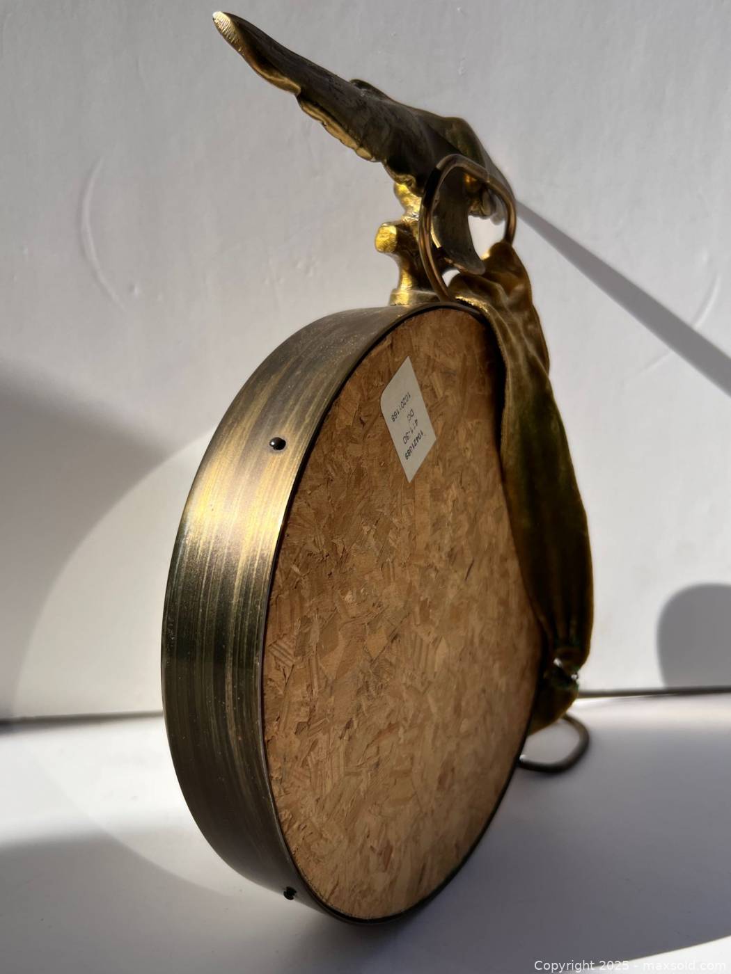 Antique style brass bullseye eagle mirror | Maxsold