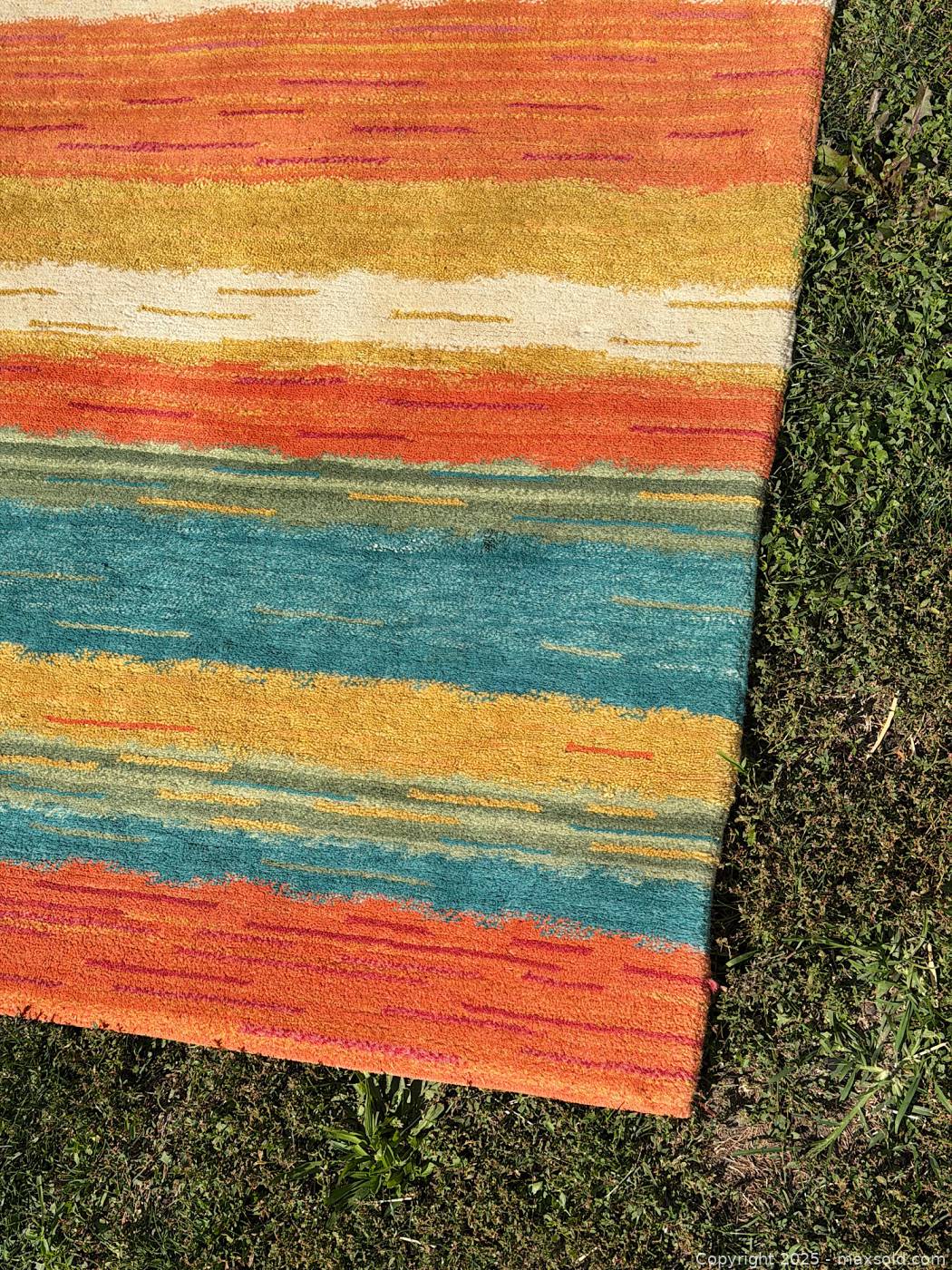 Vintage striped wool rug | Maxsold