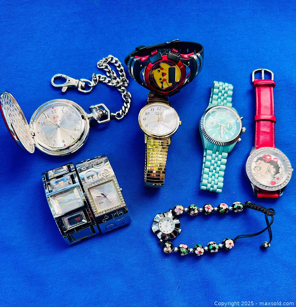 Seven Watches – Guess Cuff, Pocket, Pokemon, Betty Boop, Cloisonné ...
