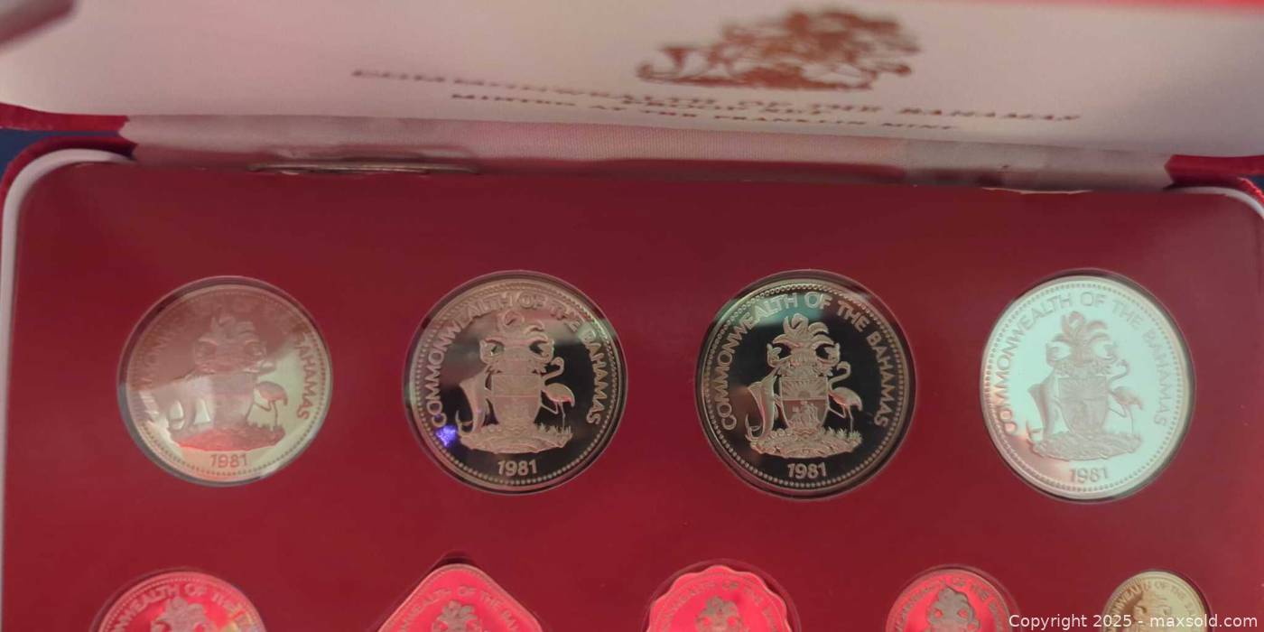 1981 Bahamas 9-Coin Proof Set in Case | Maxsold