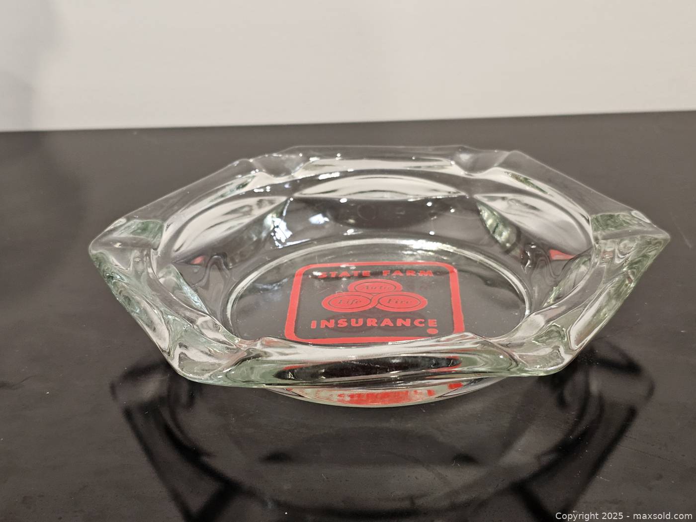 Vintage Glass State Farm Advertising Ashtray | Maxsold