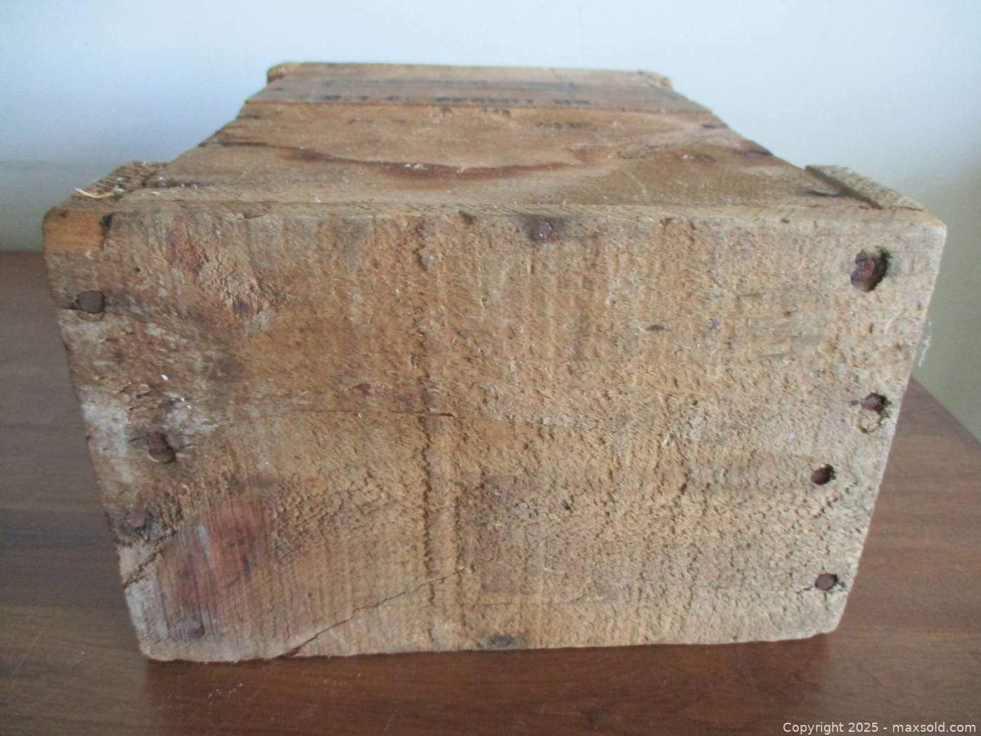 Antique wooden gasoline crate | Maxsold