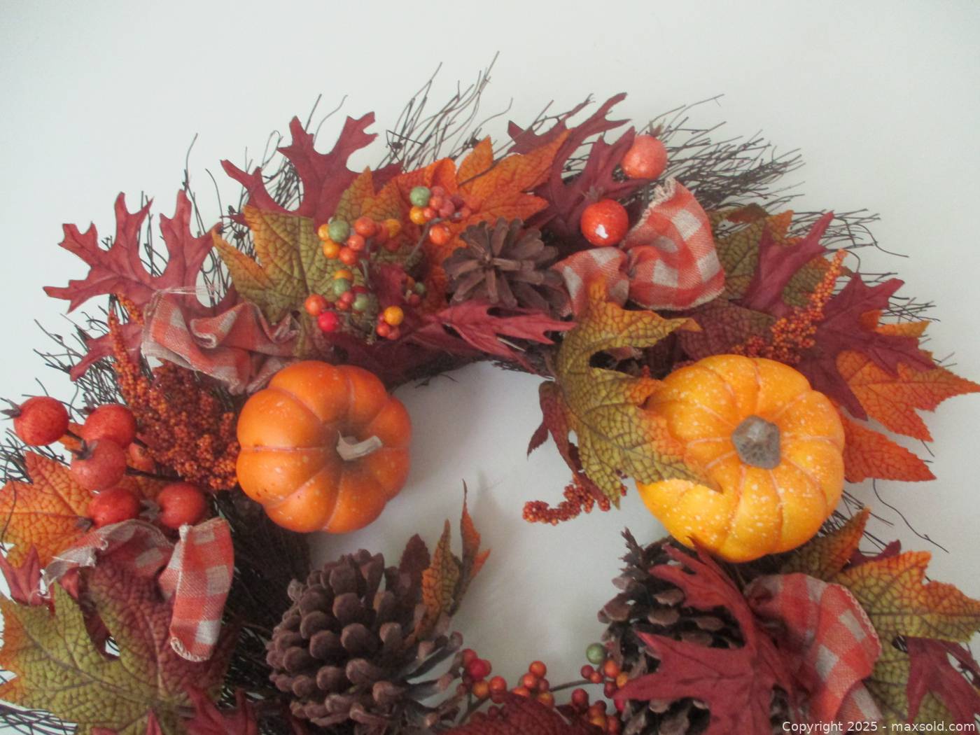 22" Autumn Harvest Pumpkin Wreath | Maxsold