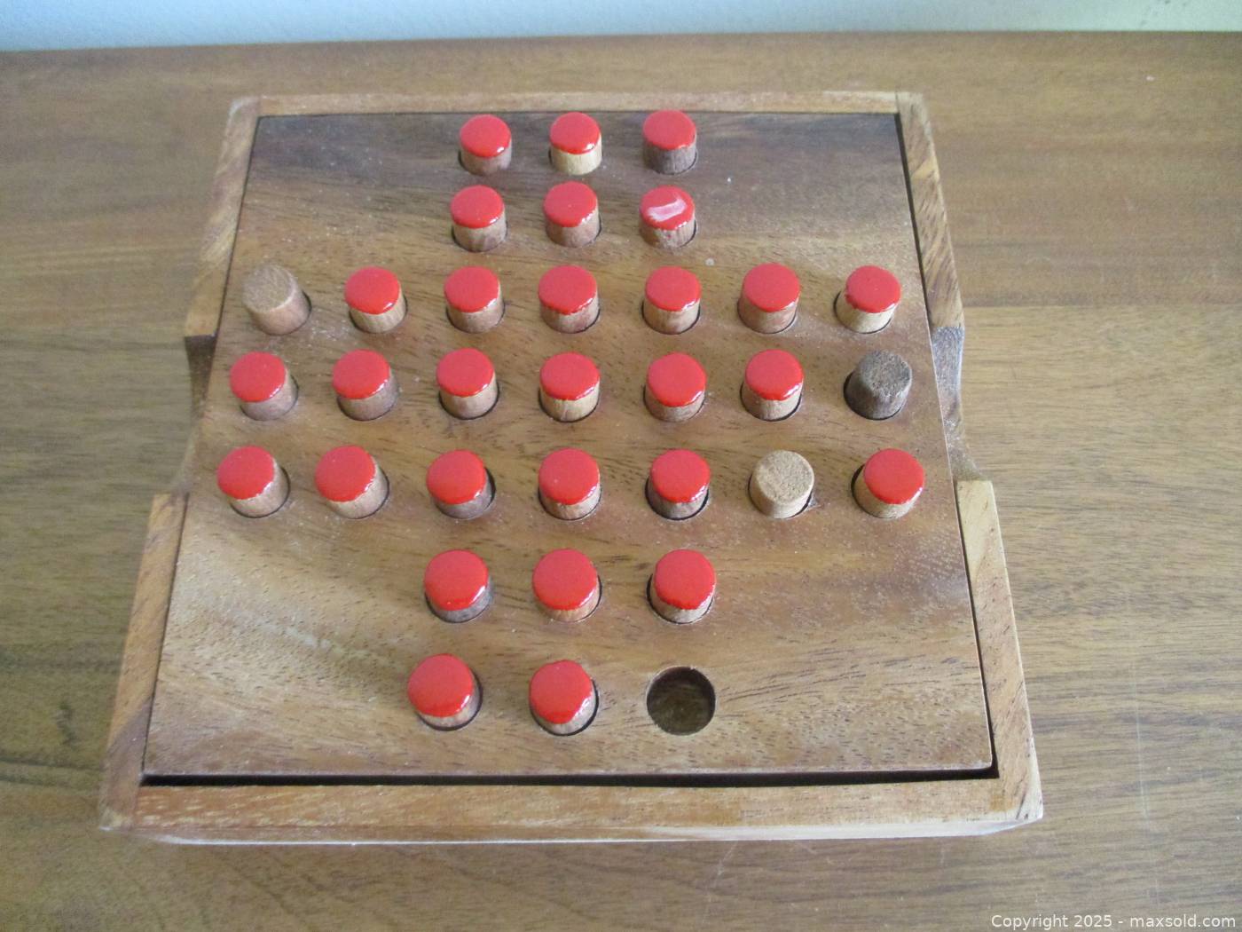 Mid-century teak Chinese checkers game | Maxsold