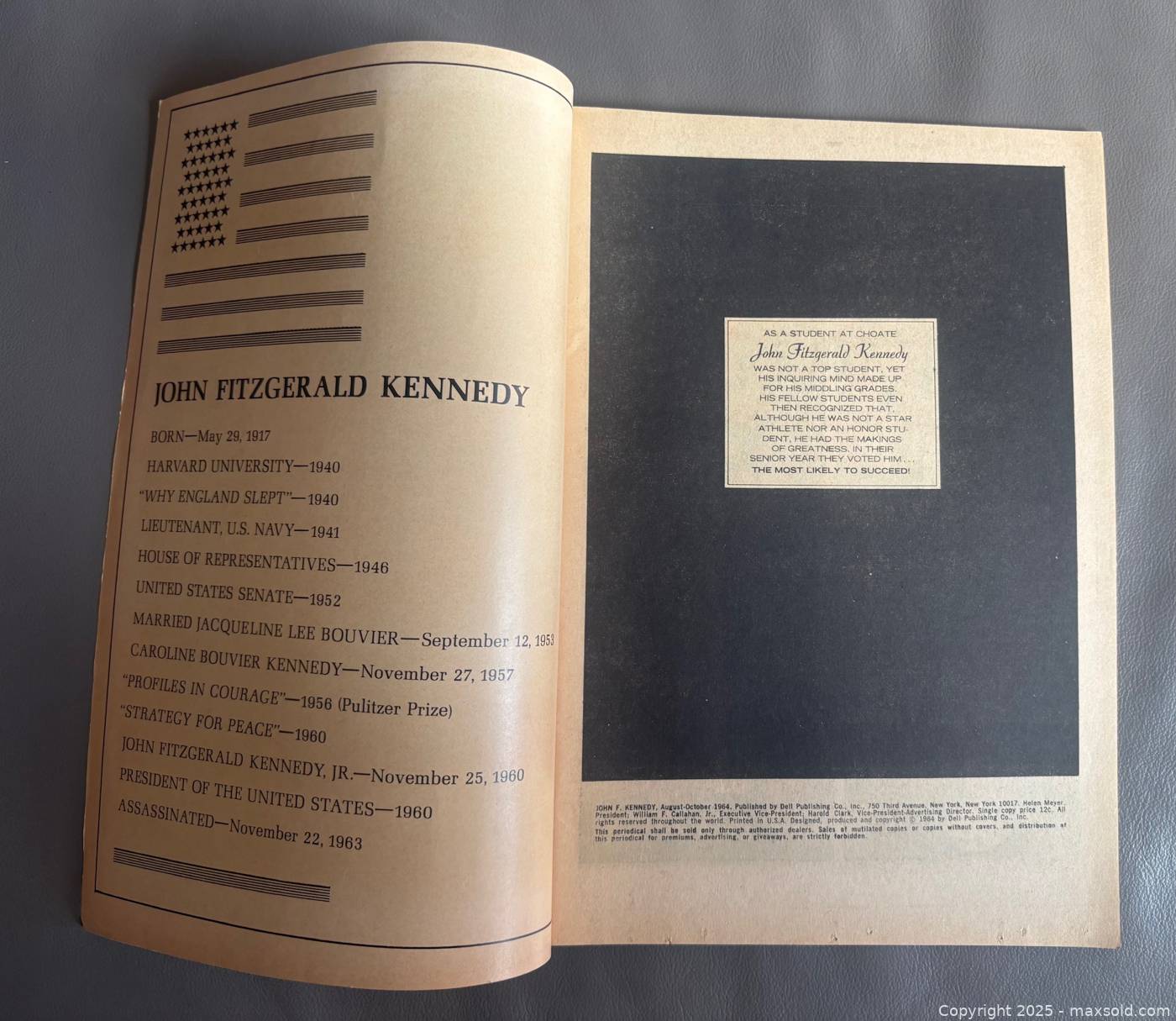 1964 Dell John F. Kennedy commemorative comic book | Maxsold