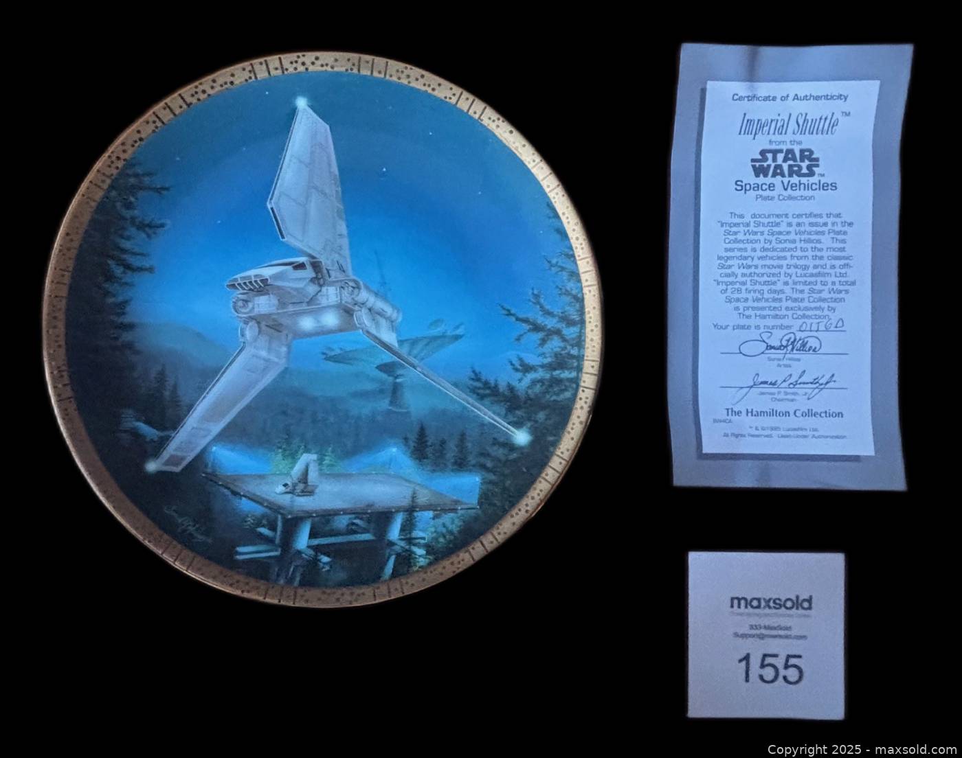 1995 Hamilton Collection Star Wars Imperial Shuttle collector plate ...