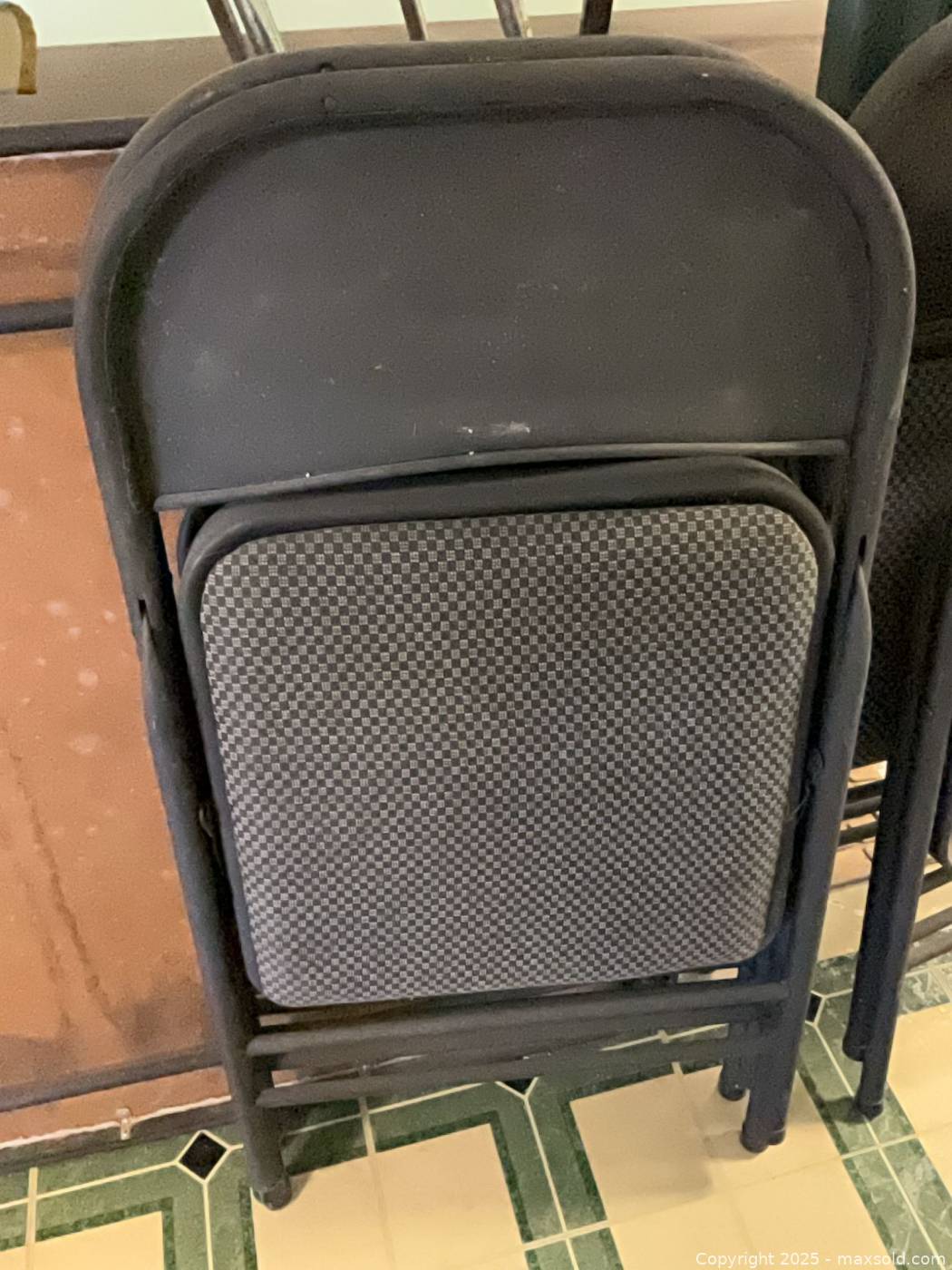 Catering table, card table, 4 folding chairs, patio chair, step stool ...