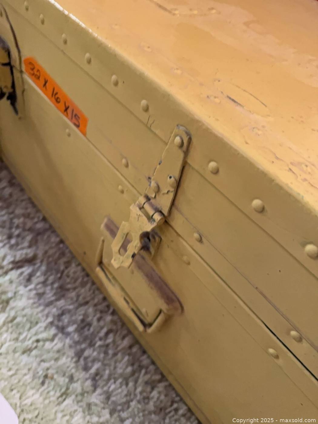 Metal Foot Locker Trunk 32x16x15 | Maxsold