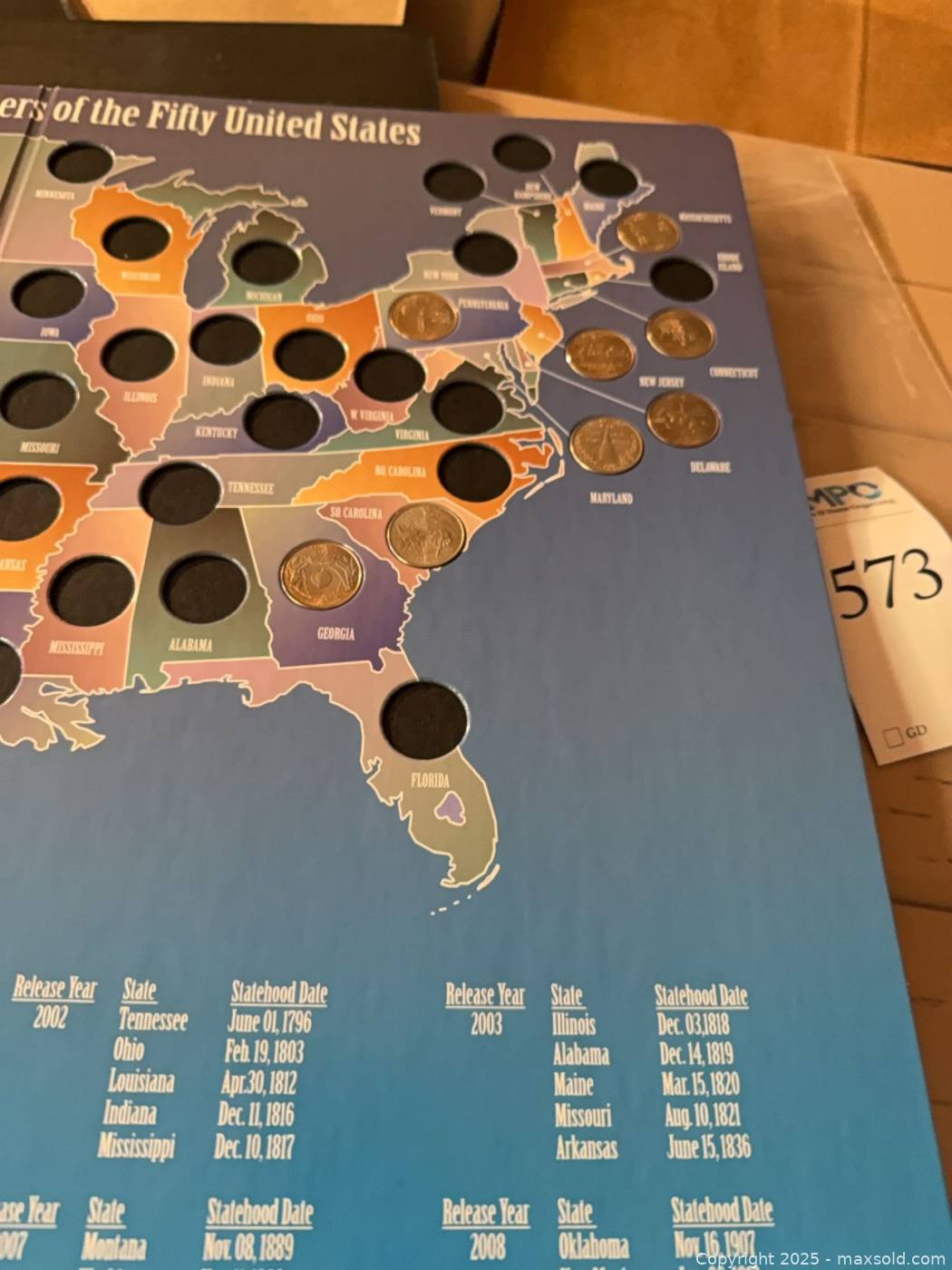 4 US State Quarter Collector Maps | Maxsold