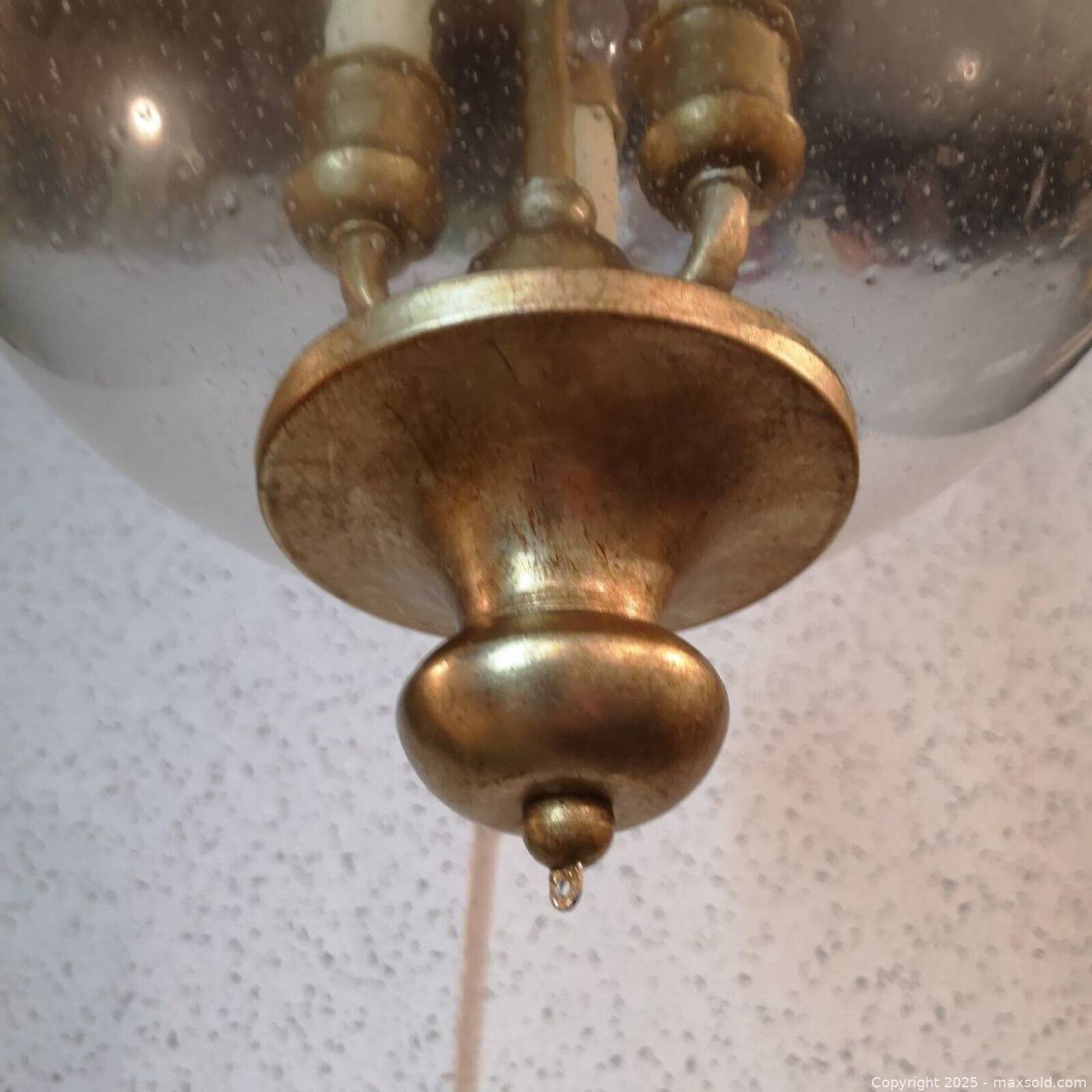 Glass Globe Pendant Swag Light, Triple Candle | Maxsold