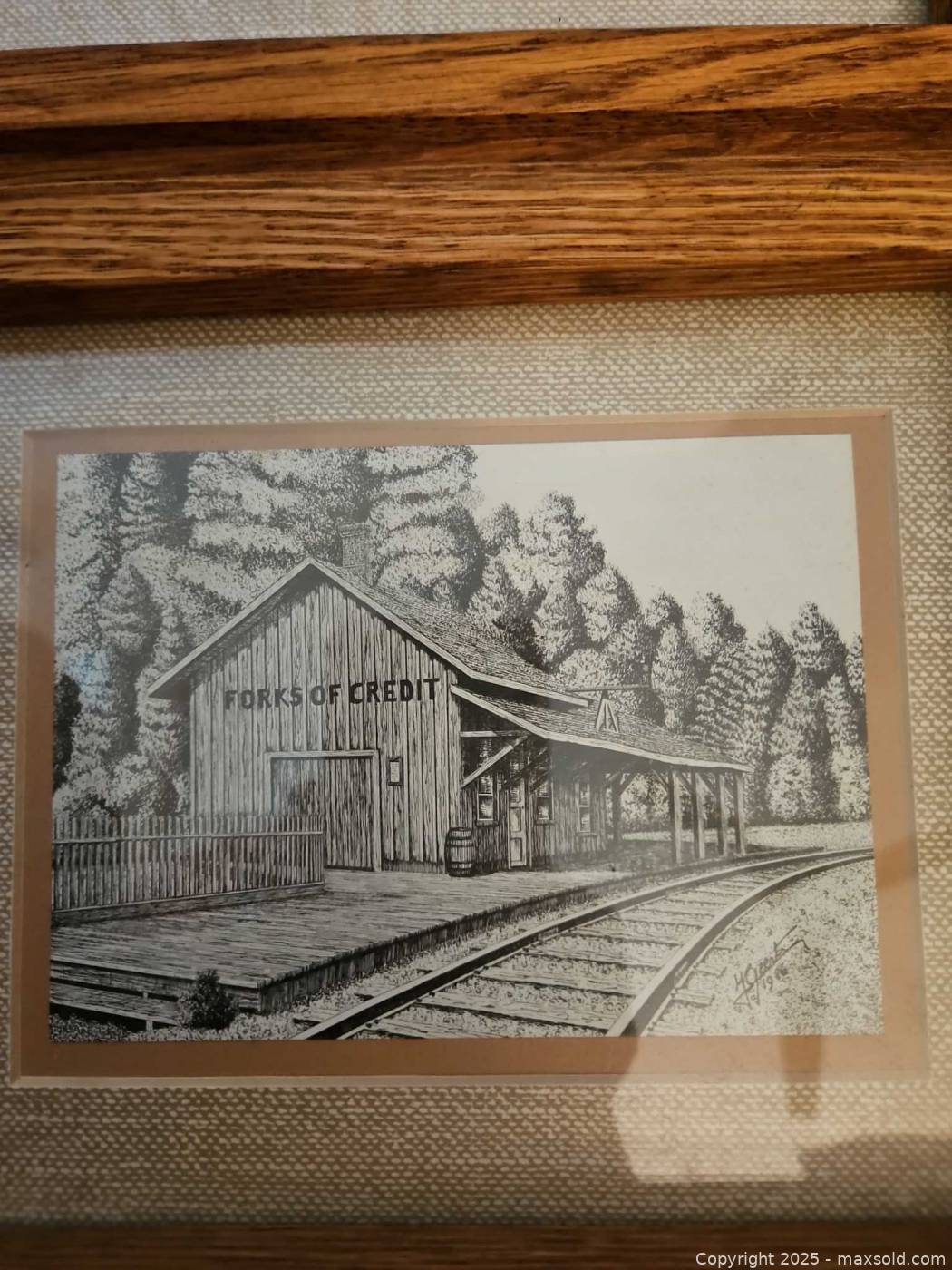 Two framed ink drawings, Forks of Credit | Maxsold