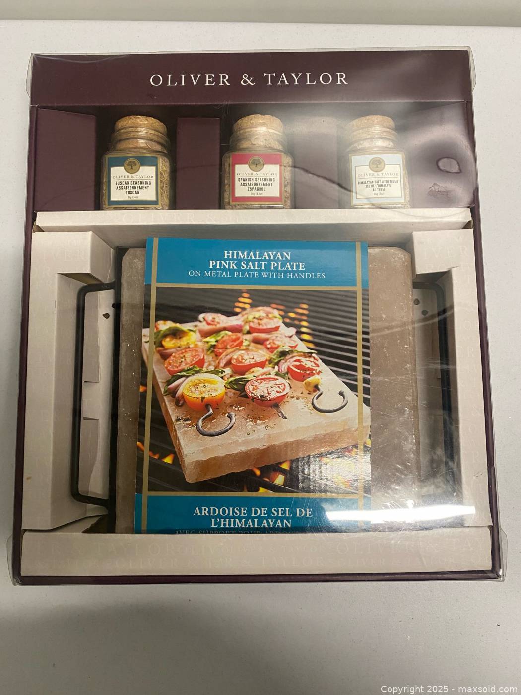 Oliver & Taylor Himalayan Pink Salt Plate set sealed | Maxsold