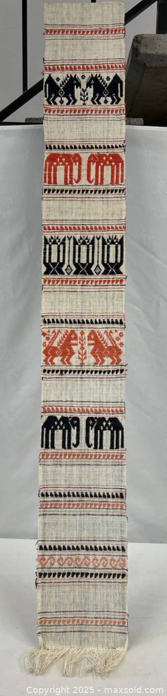 West African hand-loomed strip cloth 7"×60" | Maxsold