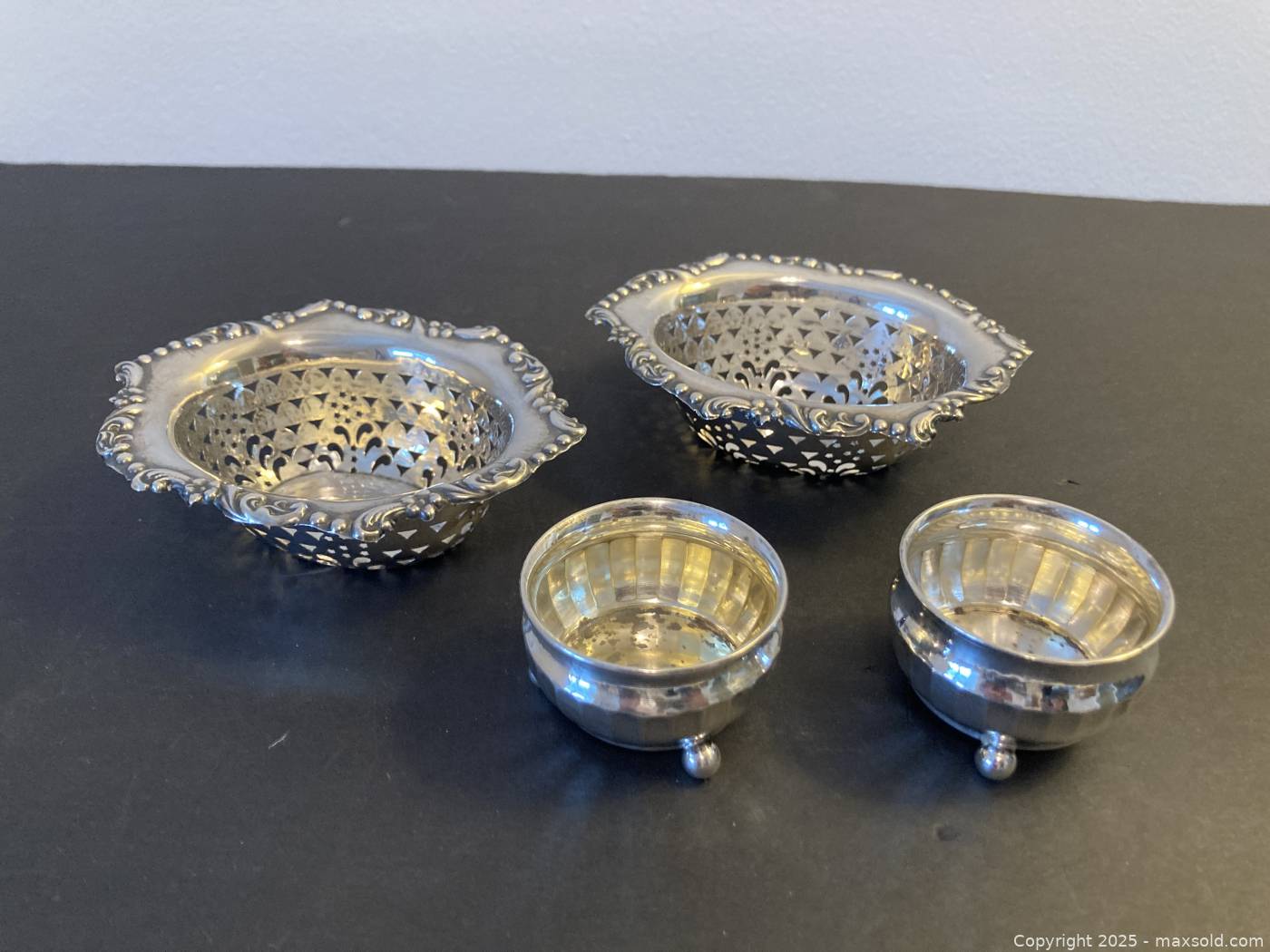 Sterling silver nut dishes and Danish silver salts | Maxsold