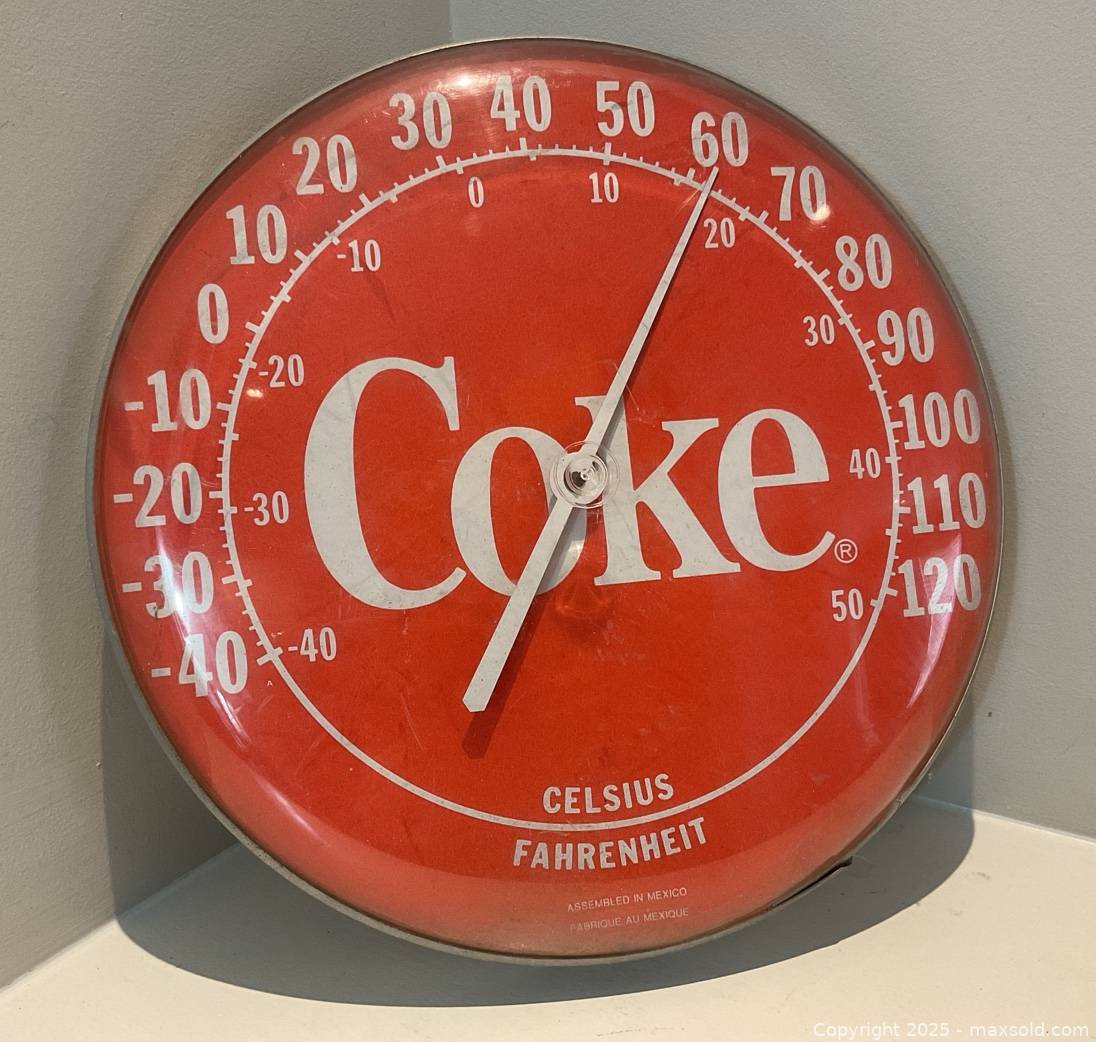 Coca-Cola round wall thermometer | Maxsold