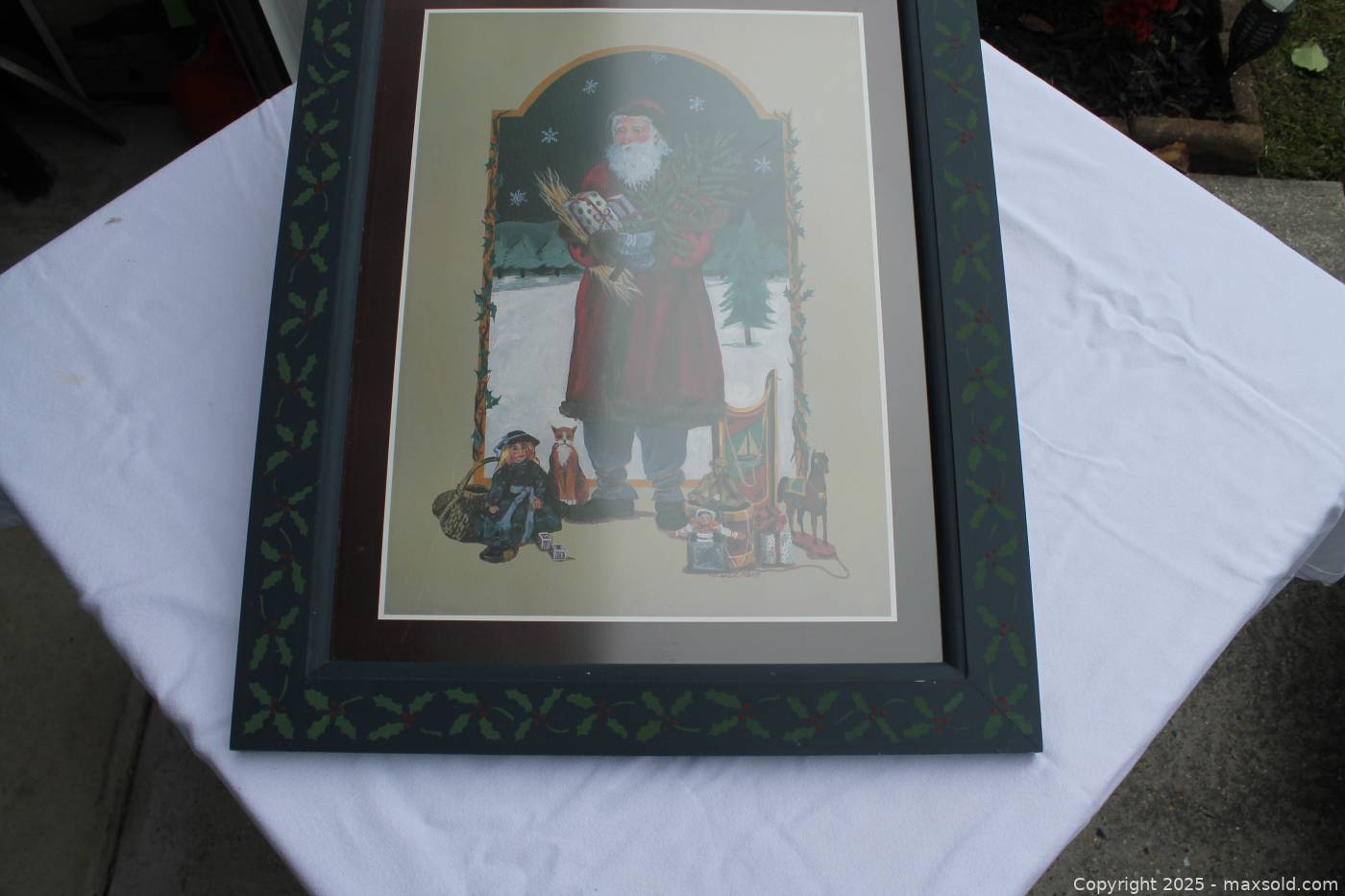 Father Christmas framed print signed 1986 | Maxsold