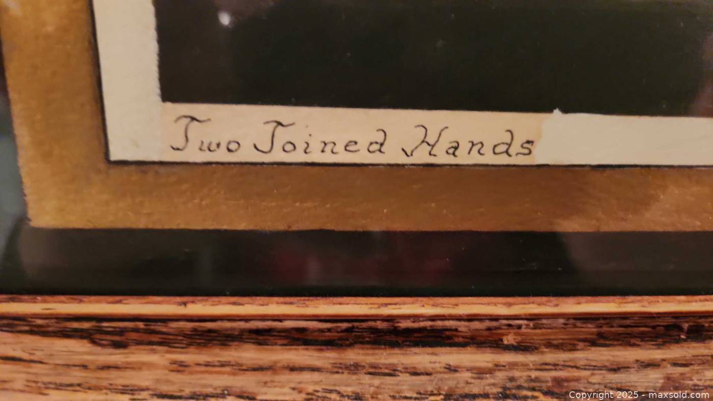 Framed Drawing Two Joined Hands 1969 | Maxsold