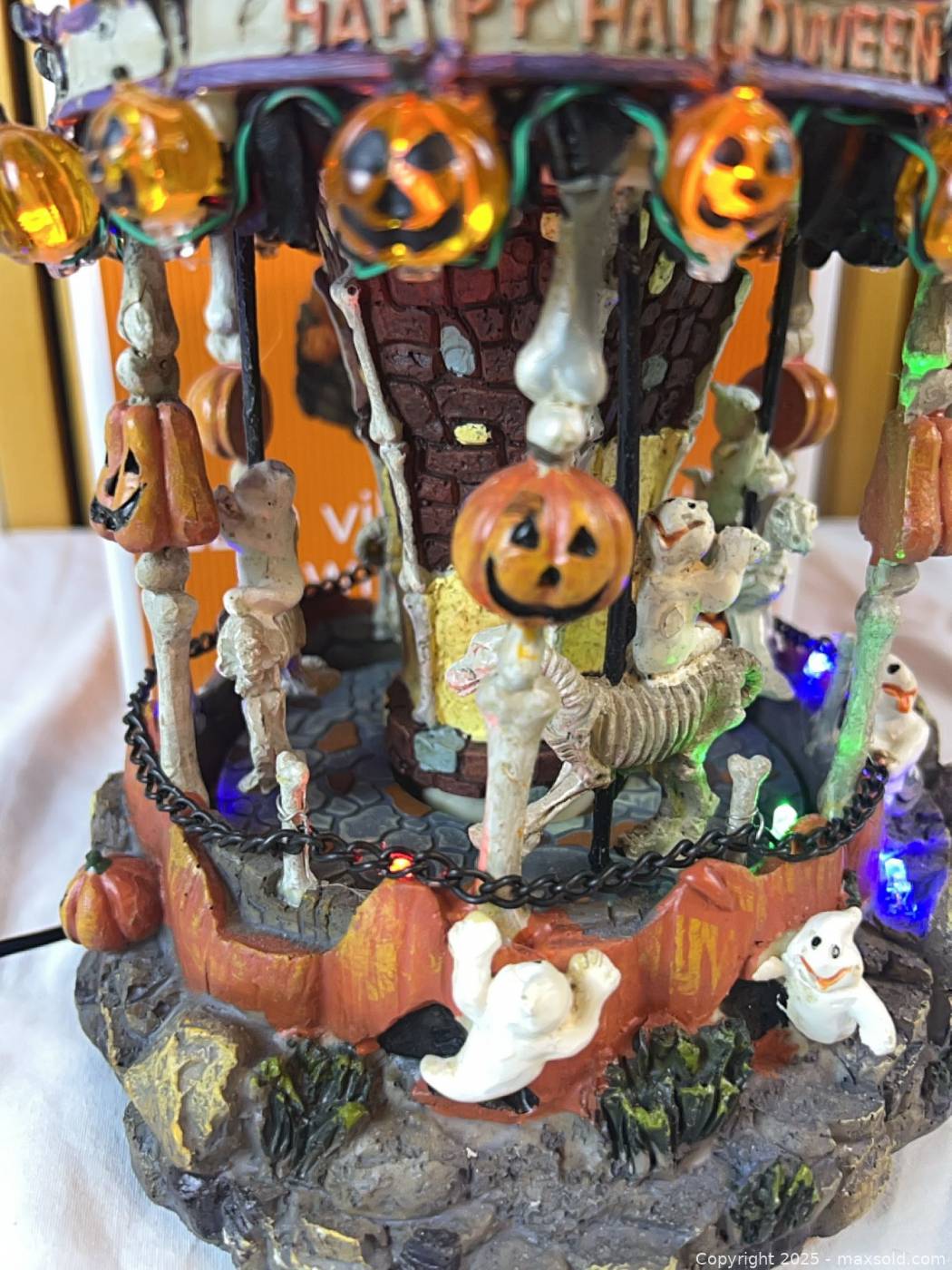 Happy Halloween Village LED Carousel | Maxsold