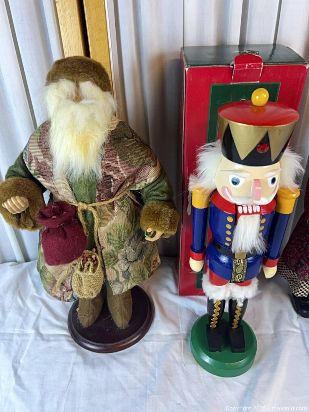 Wooden Nutcracker And Two 15" Santa Figures | Maxsold