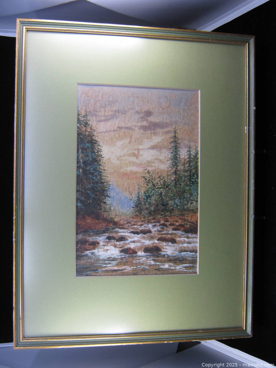Framed watercolour landscape signed WJB | Maxsold