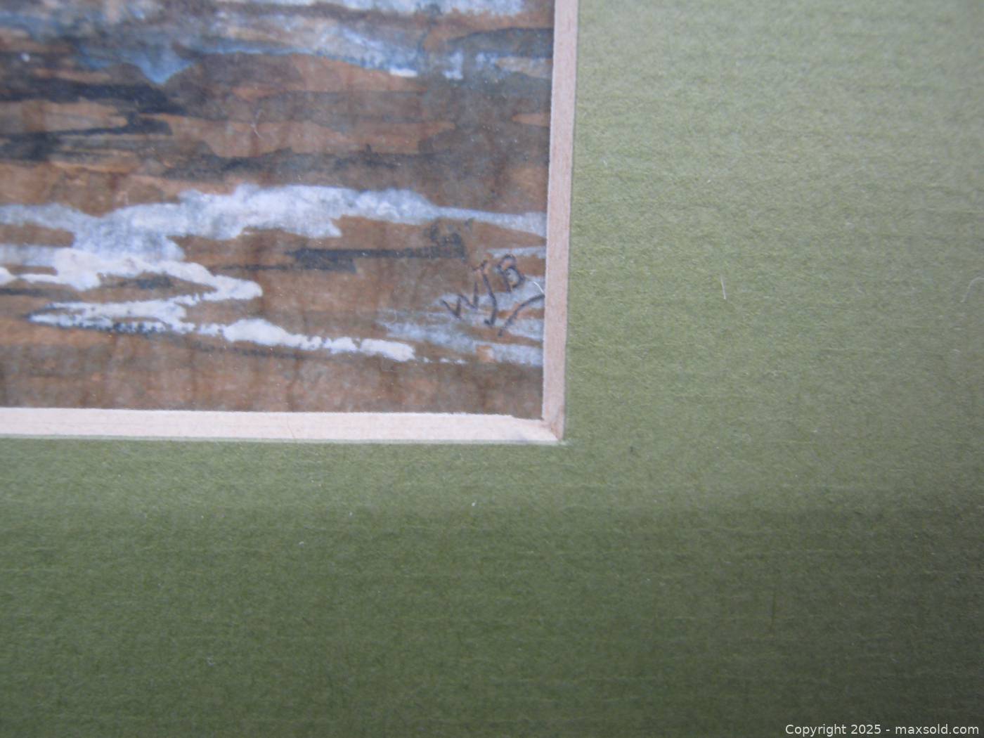 Framed watercolour landscape signed WJB | Maxsold