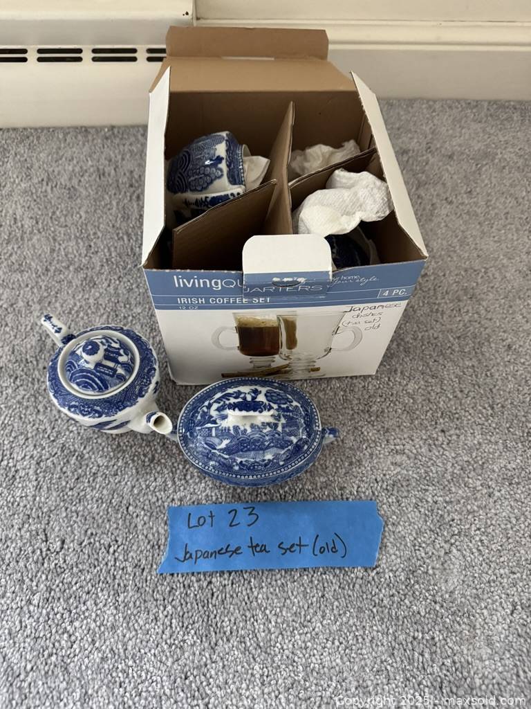 Blue & White Japanese Porcelain Tea Set | Maxsold