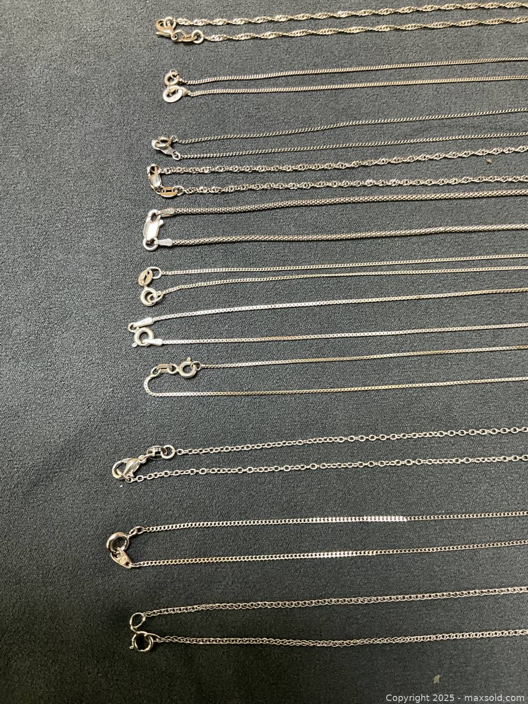 10 Sterling Silver 18" Necklace Chains | Maxsold