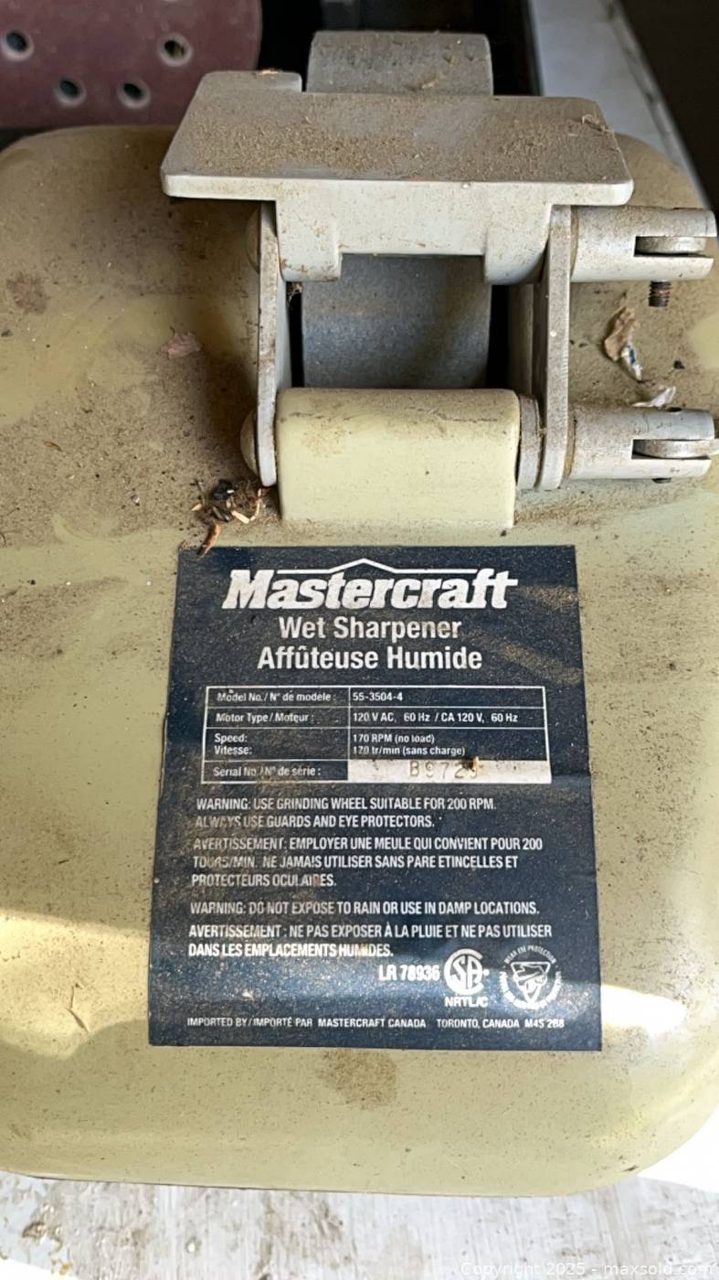 Mastercraft Wet Sharpener and Two Corded Sanders | Maxsold