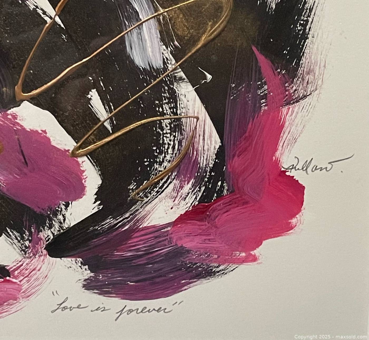 Framed signed abstract painting Love Is Forever | Maxsold
