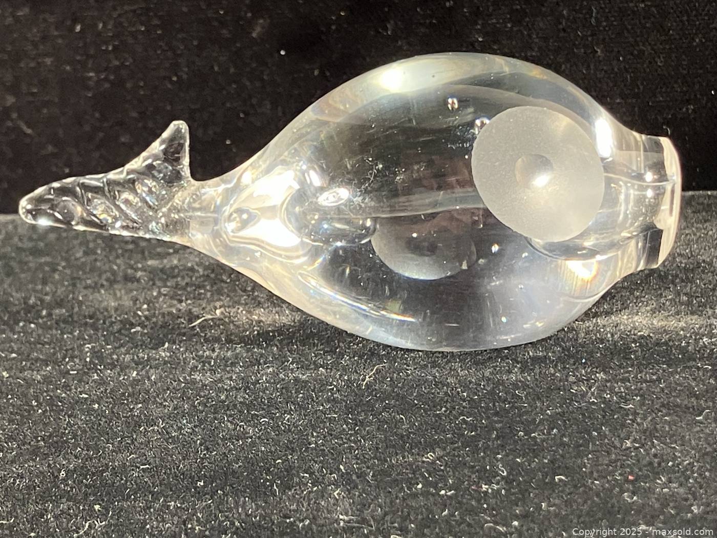 Hadeland Crystal Fish/Whale Paperweight | Maxsold
