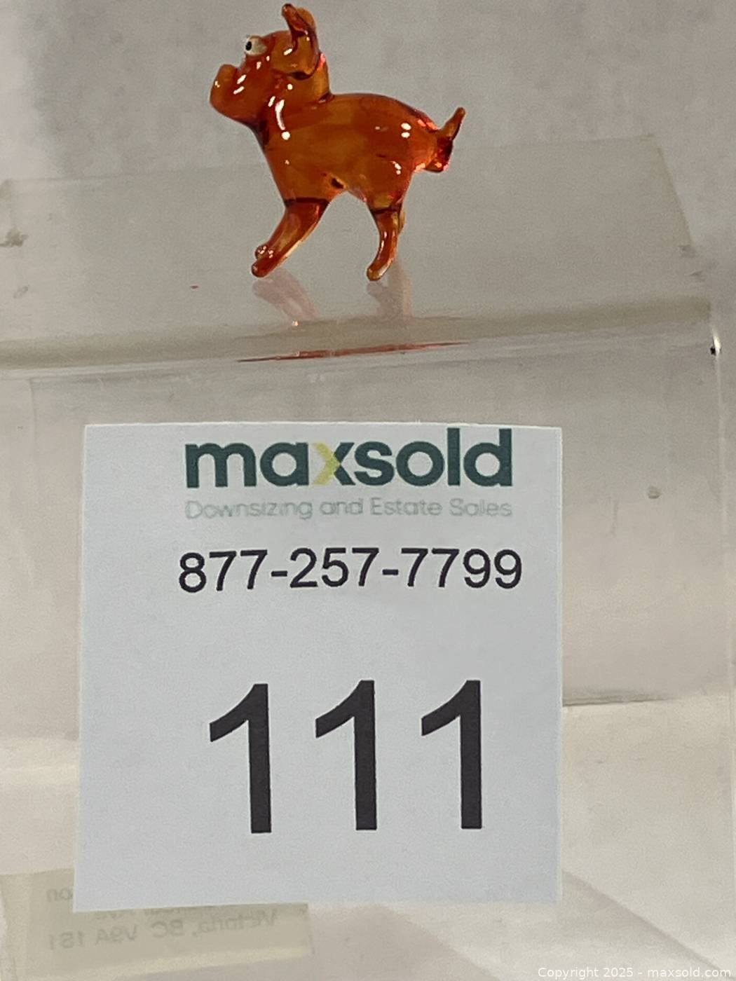 Miniature Murano Amberina Glass Pig Figurine | Maxsold
