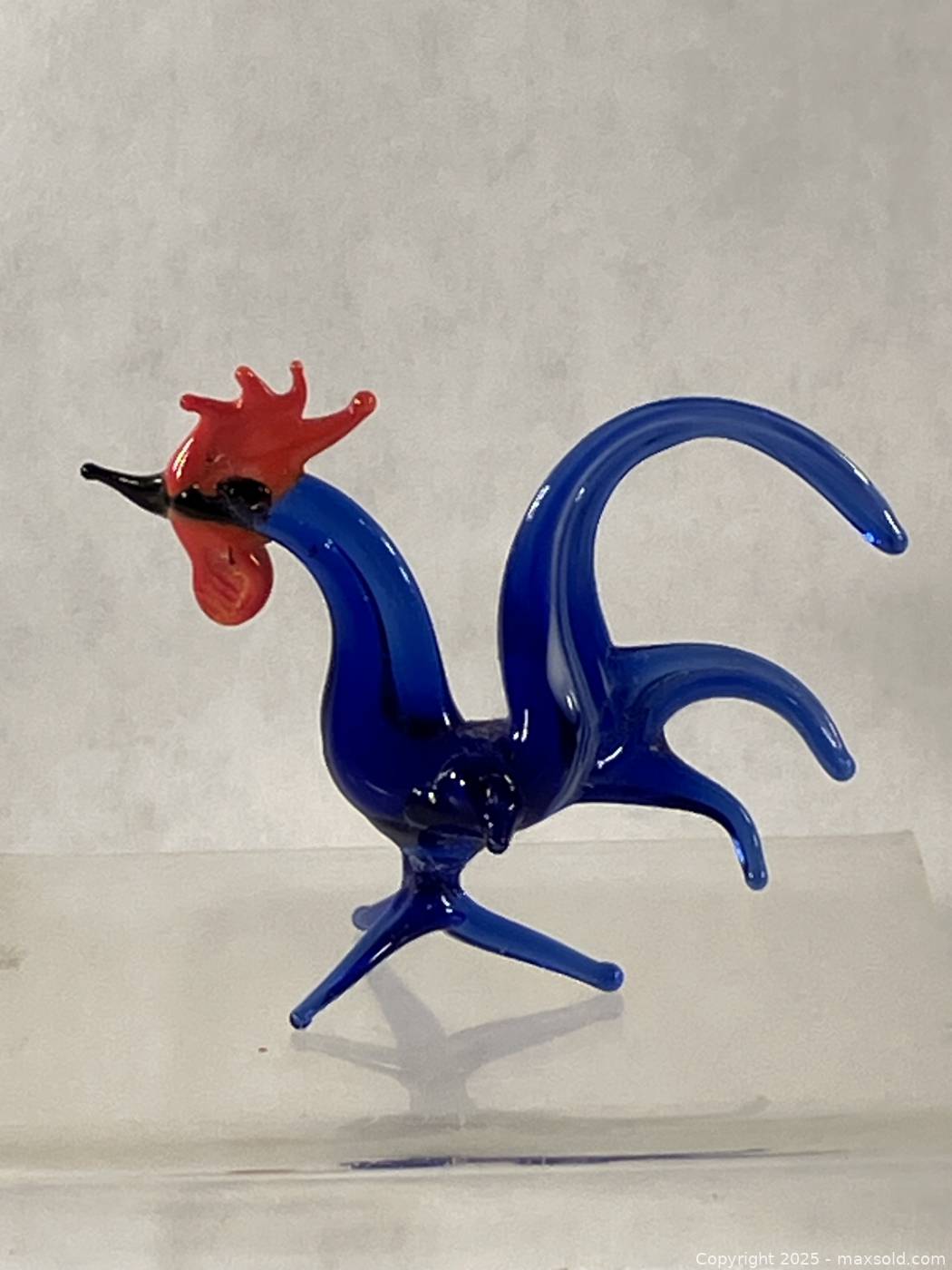 Murano cobalt blue glass rooster figurine | Maxsold