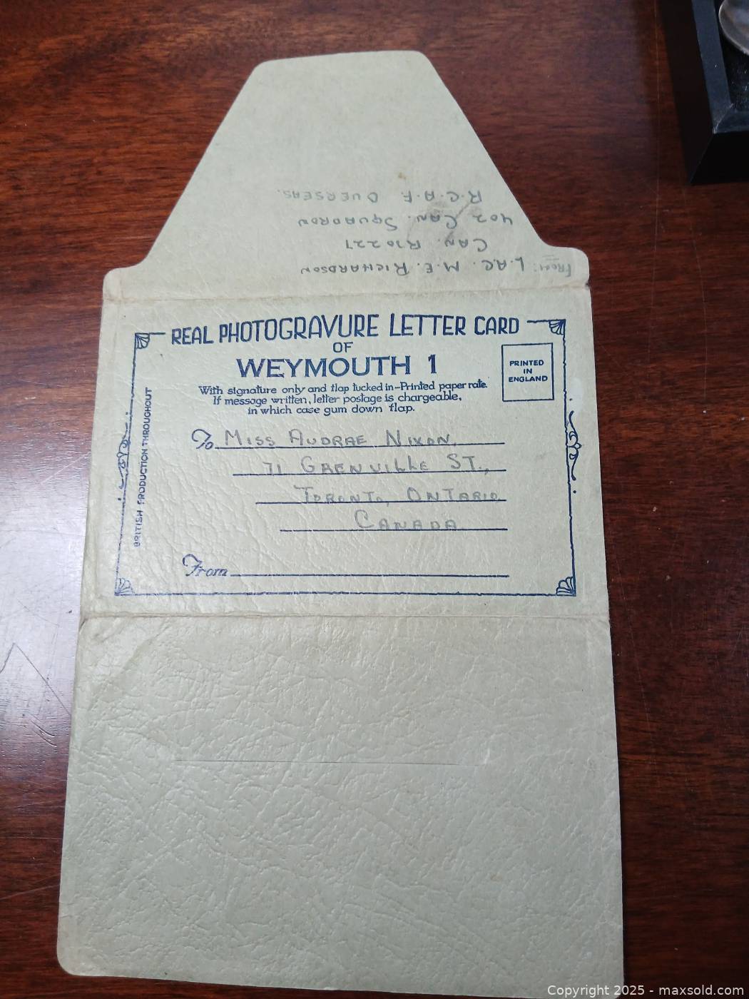 Canvas Military Duffel Bag & Weymouth Letter Card | Maxsold