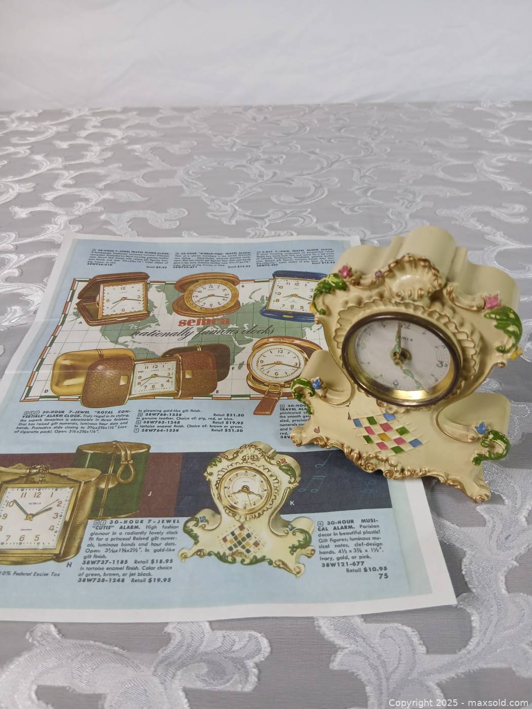 Semca porcelain musical alarm clock | Maxsold