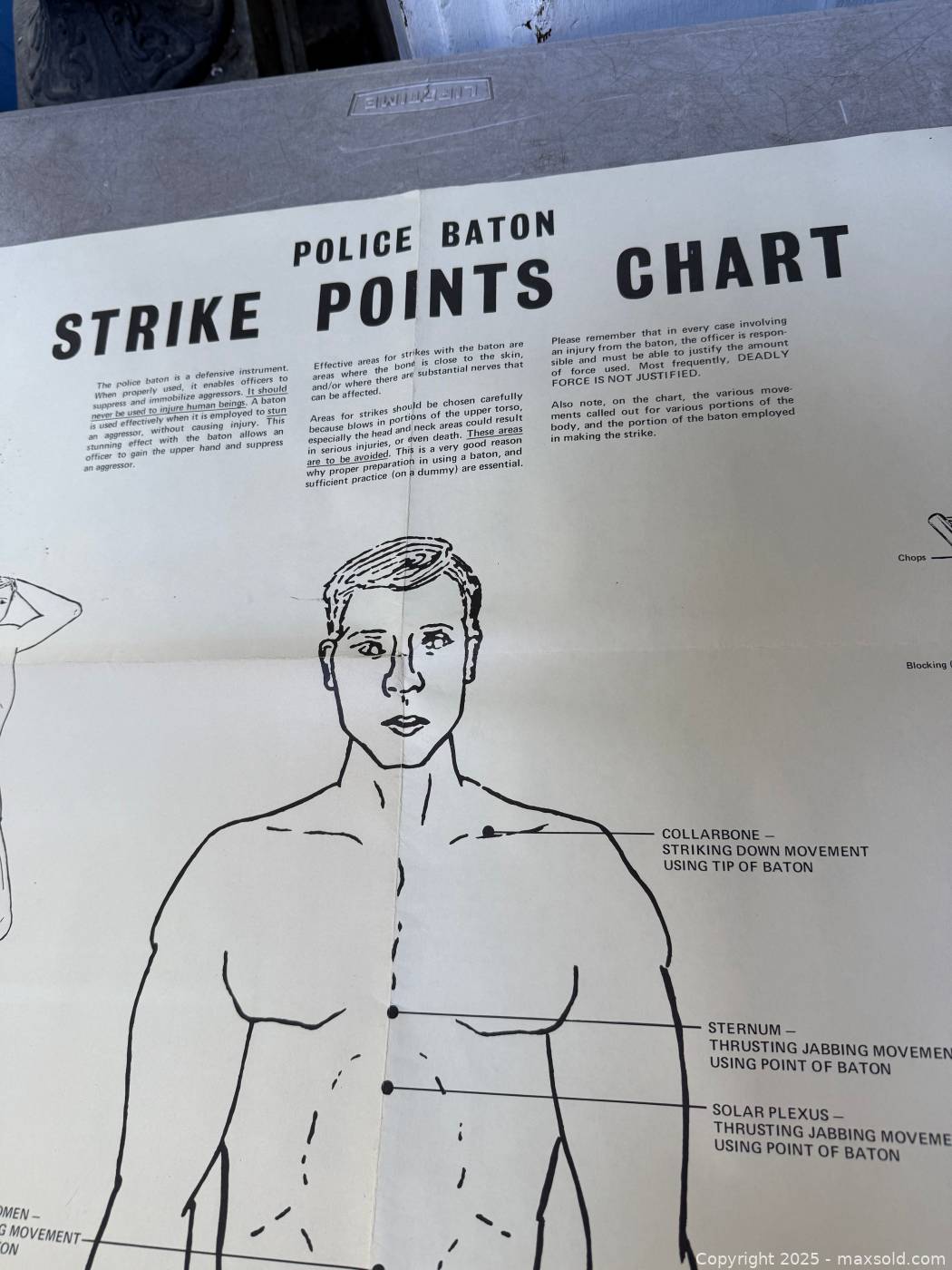 Police Baton Strike Points Chart 1977 | Maxsold