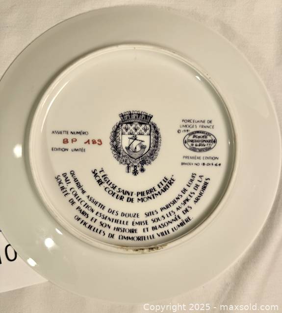 Porcelaine Limoges limited edition Paris landmark plate by Louis Dali ...
