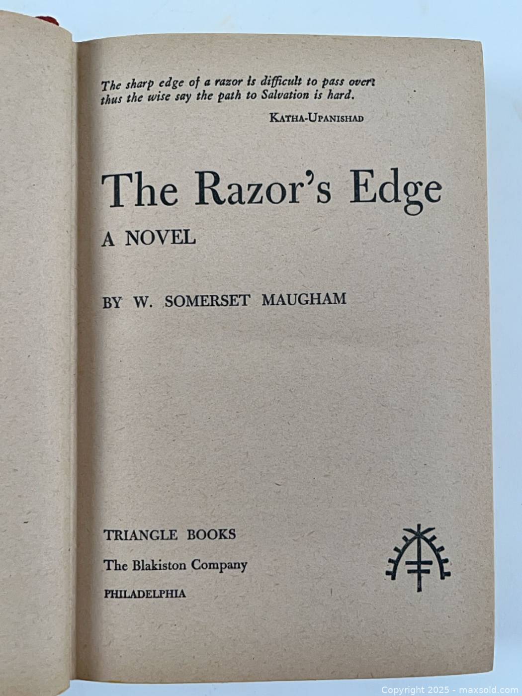 1946 Triangle Books The Razor's Edge by W. Somerset Maugham with Dust ...