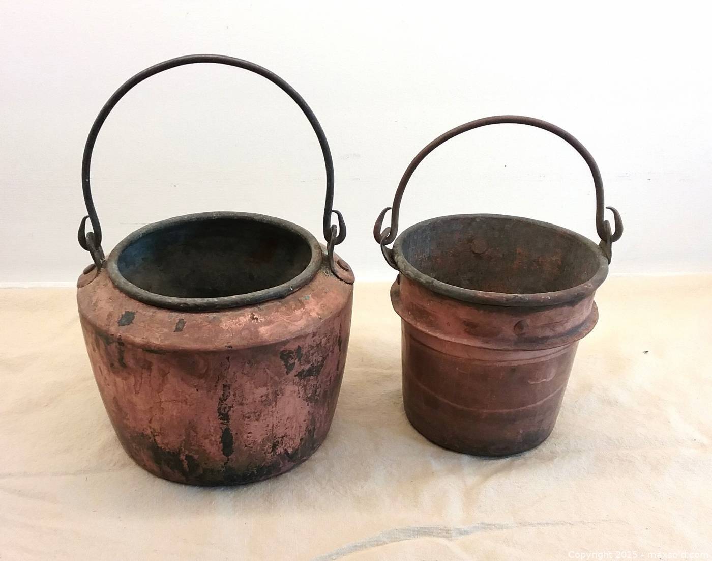 Antique solid copper glue pot and bain-marie | Maxsold
