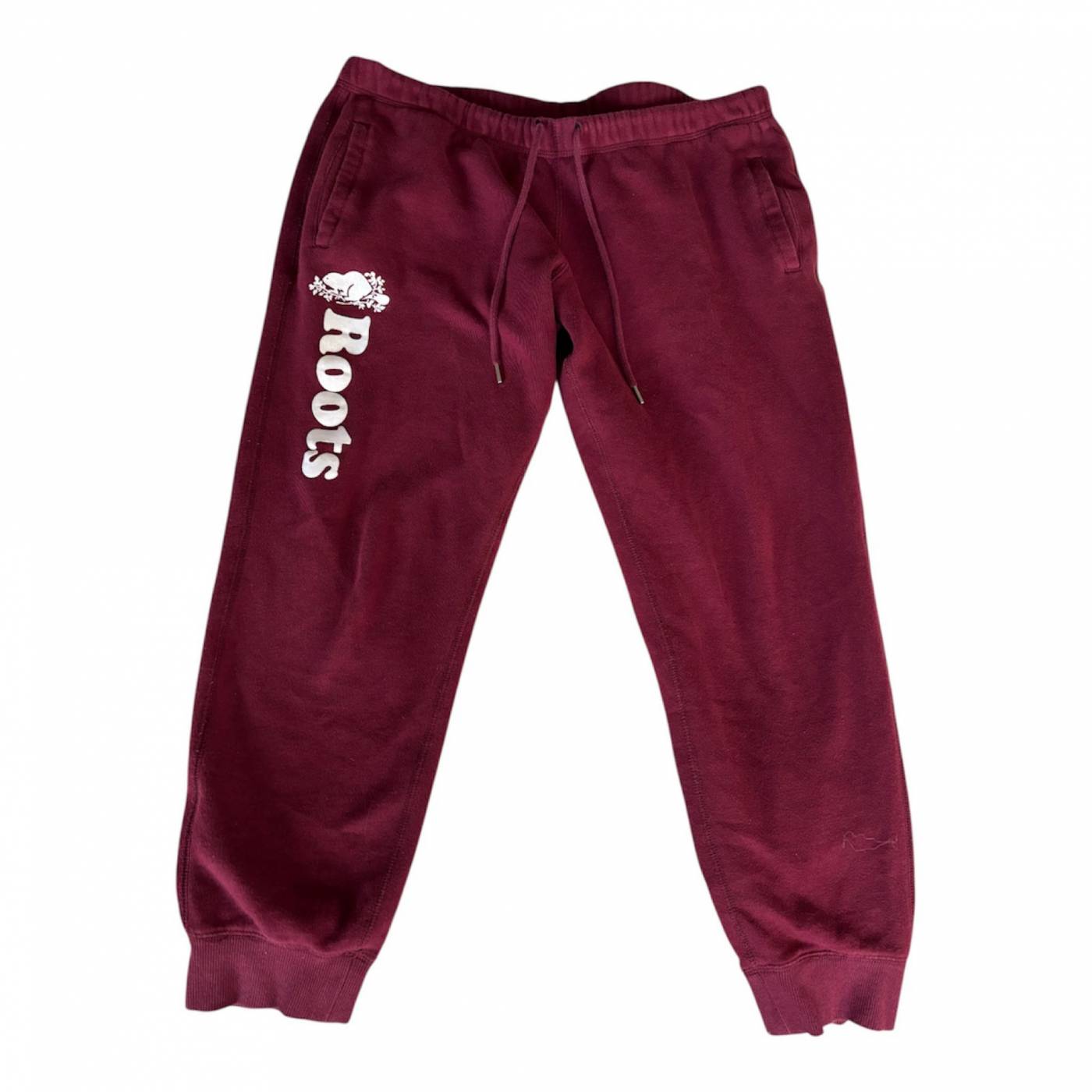 Roots women's burgundy jogger sweatpants XL | Maxsold