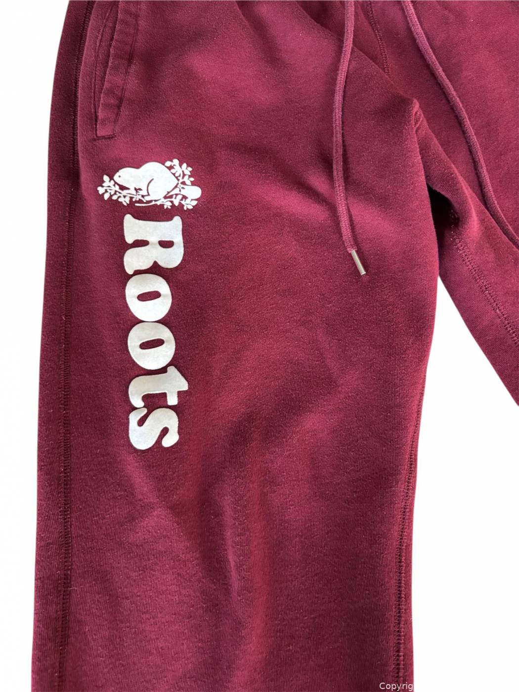Roots women's burgundy jogger sweatpants XL | Maxsold