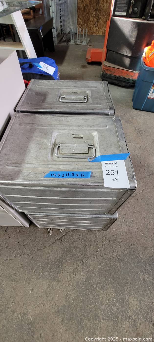 4 airline galley metal food service containers | Maxsold