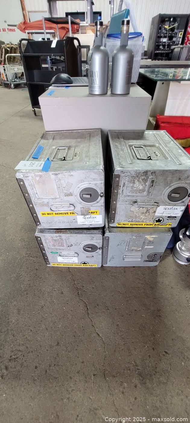 4 airline galley metal food service containers | Maxsold