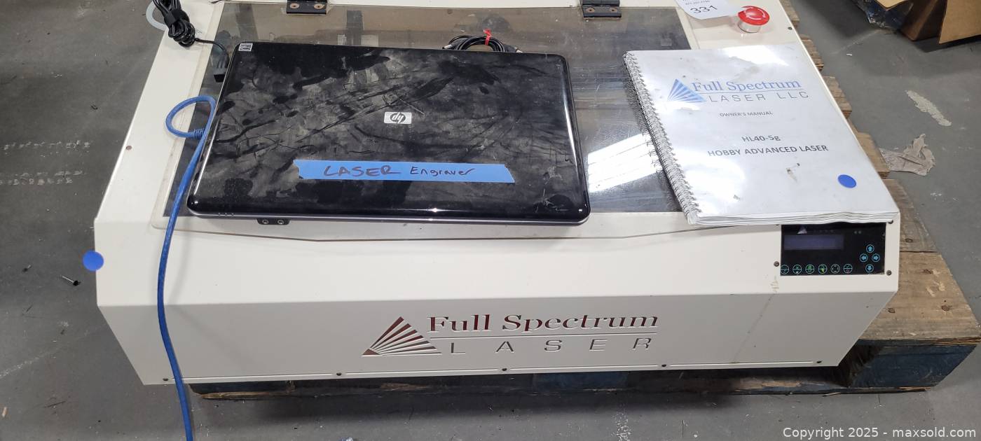 Full Spectrum HL40 laser engraver with laptop | Maxsold